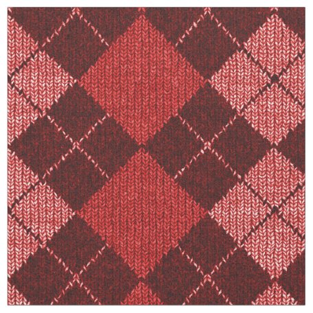 Red Argyle Pattern Fabric | Zazzle