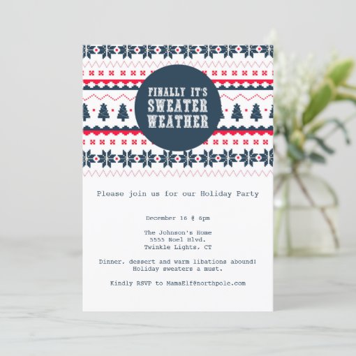 Sweater Weather | Holiday Party Invitation | Zazzle
