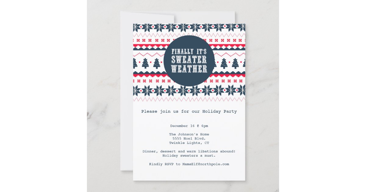 Sweater Weather | Holiday Party Invitation | Zazzle