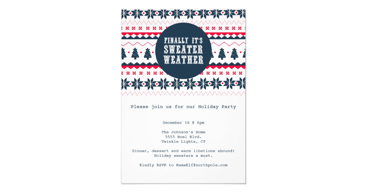 Sweater Weather | Holiday Party Invitation | Zazzle.com