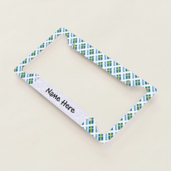 Sweden and Swedish Flag Tiled with Your Name License Plate Frame | Zazzle