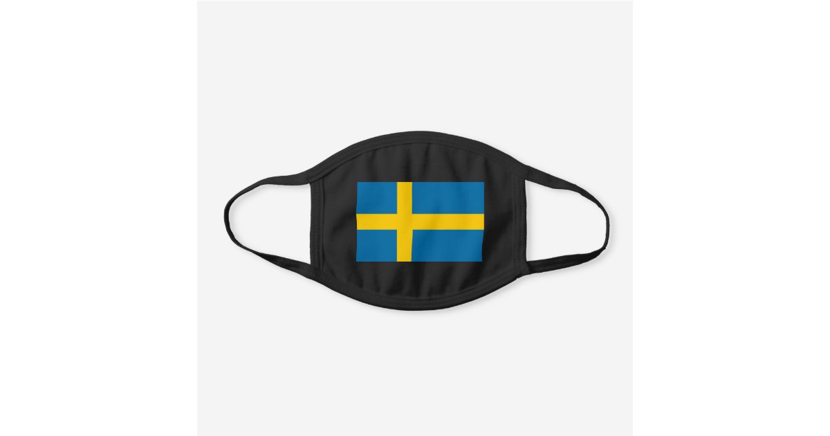 Sweden Flag Swedish Patriotic Black Cotton Face Mask | Zazzle