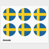 Sweden/Swede/Swedish Flag Classic Round Sticker | Zazzle
