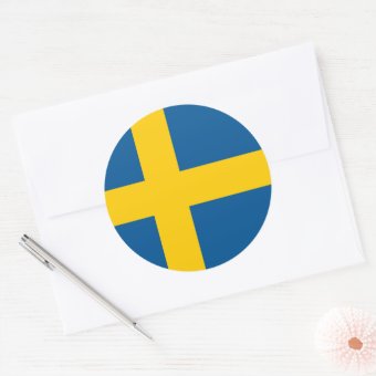 Sweden/Swede/Swedish Flag Classic Round Sticker | Zazzle