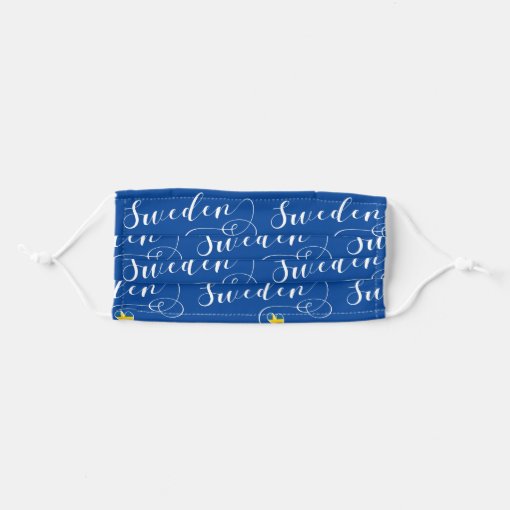 Sweden, Swedish Flag In A Heart Adult Cloth Face Mask | Zazzle
