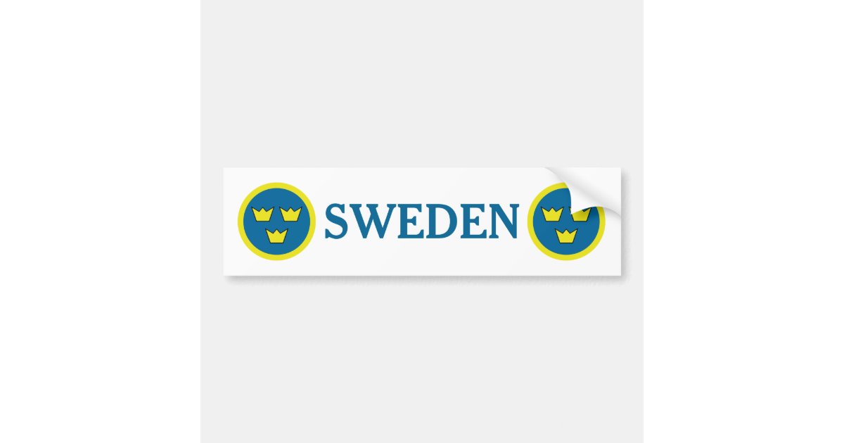 Sweden Three Crowns Swedish Emblem Bumper Sticker | Zazzle