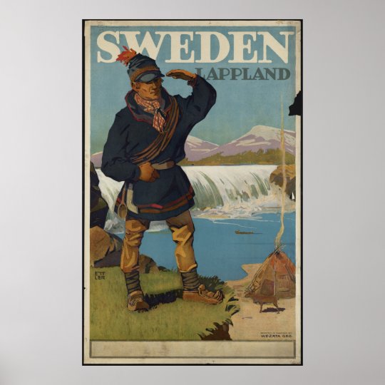 Sweden Vintage Travel Poster Ad Retro Prints | Zazzle.com