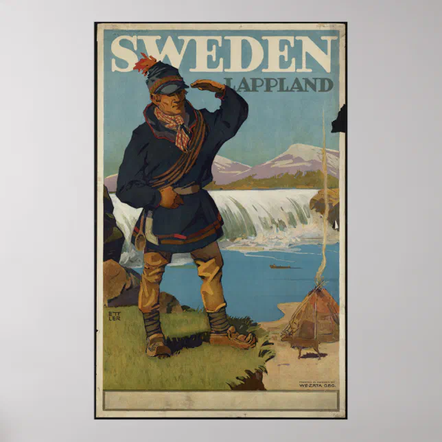 Sweden Vintage Travel Poster Ad Retro Prints | Zazzle