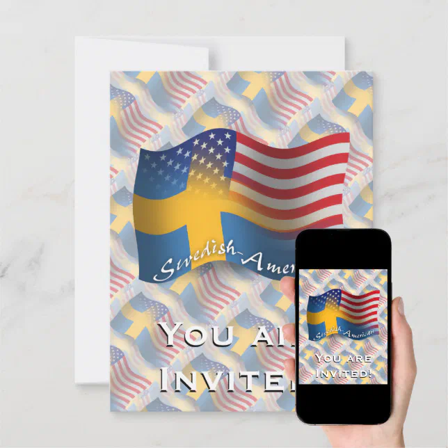 Swedish-American Waving Flag Invitation | Zazzle