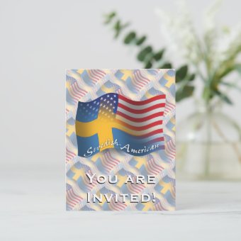 Swedish-American Waving Flag Invitation | Zazzle