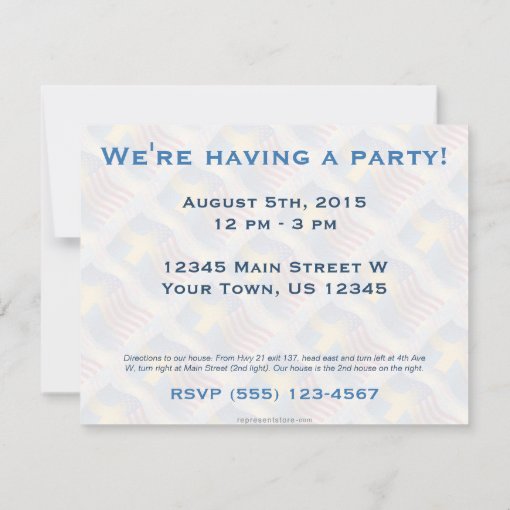 Swedish-American Waving Flag Invitation | Zazzle