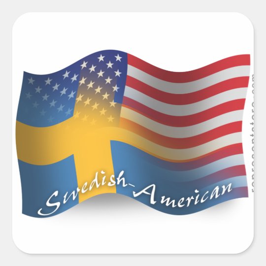 Swedish-American Waving Flag Square Sticker | Zazzle.com