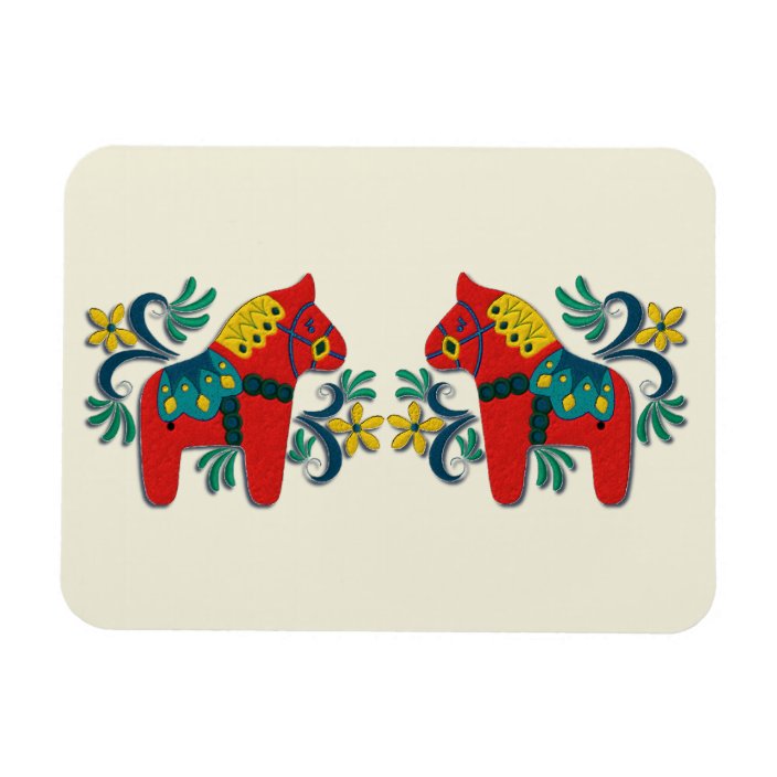 Swedish Christmas Dala Horse Scandinavian Twins Magnet | Zazzle.com