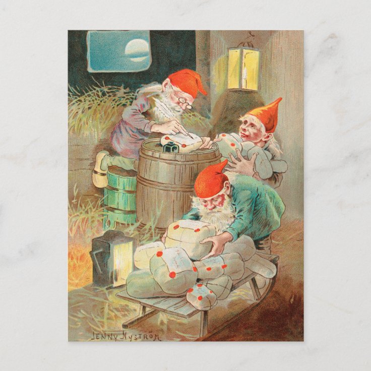 Swedish Christmas Santa (by Jenny Nyström) Postcard | Zazzle
