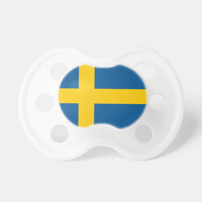 Swedish flag baby pacifier | Cute baby shower gift | Zazzle