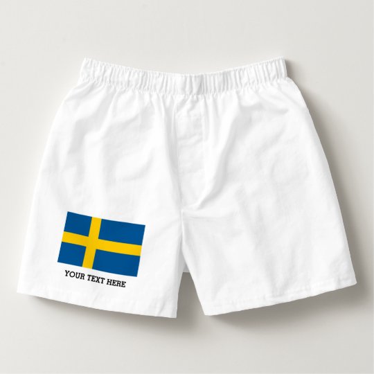 Swedish flag boxer shorts underwear for men | Zazzle.com