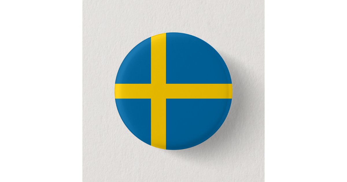 Swedish Flag, Flag of Sweden Button | Zazzle