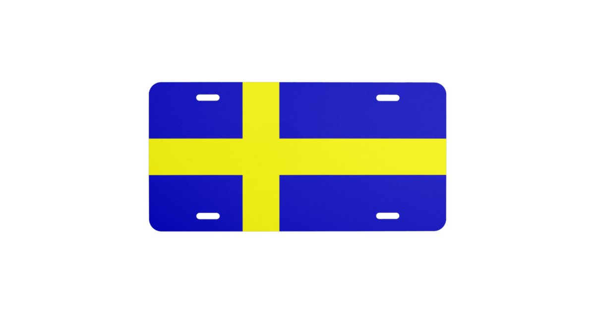 SWEDISH FLAG License Plate | Zazzle