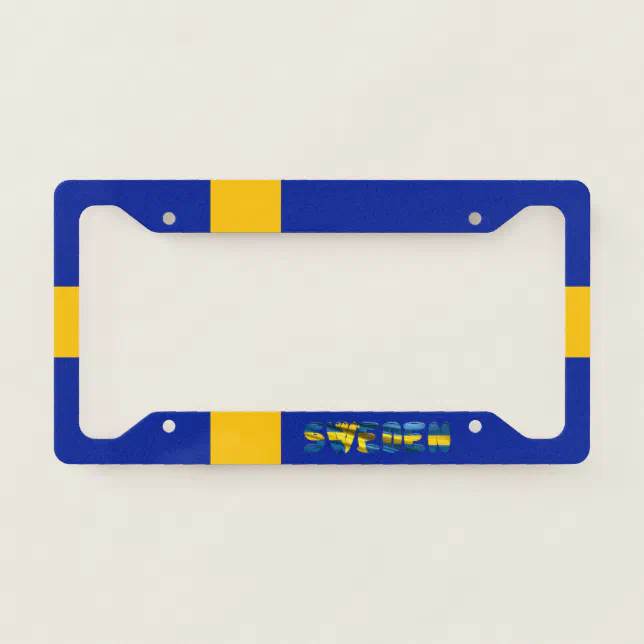 Swedish flag license plate frame | Zazzle