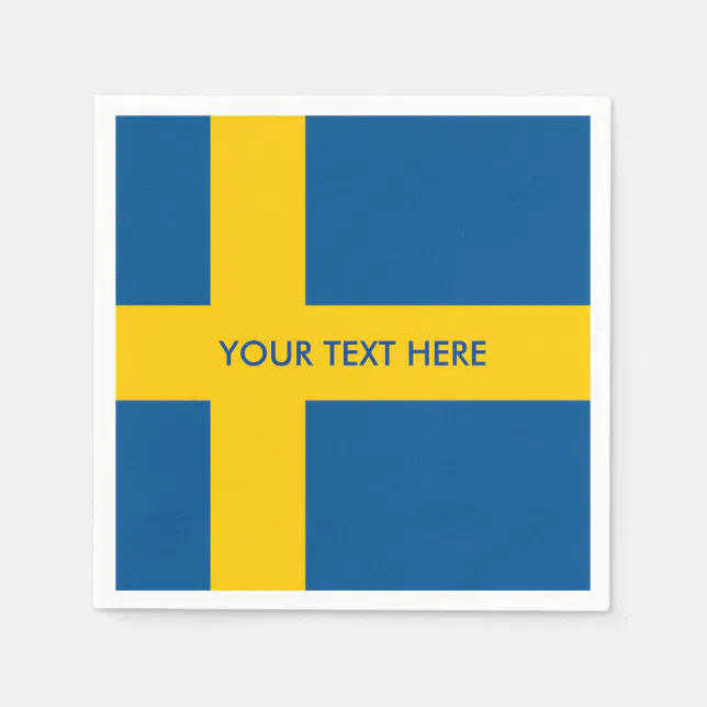 Swedish flag of Sweden custom party napkins | Zazzle