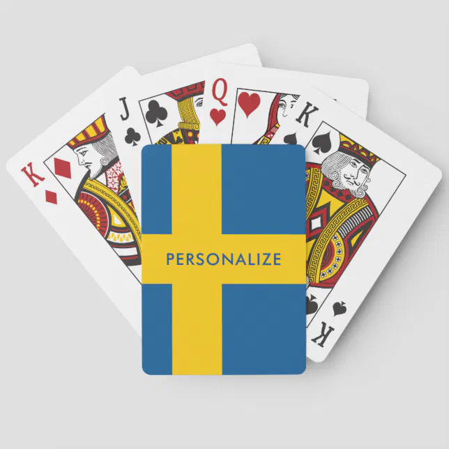 Swedish flag of Sweden custom playing cards | Zazzle