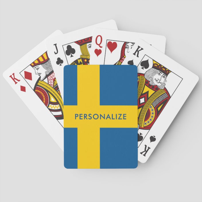 Swedish flag of Sweden custom playing cards | Zazzle.com