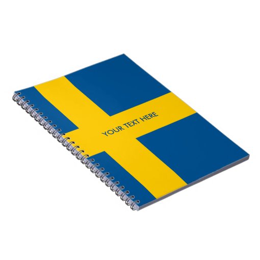 Swedish flag of Sweden custom spiral notebook | Zazzle
