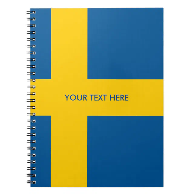 Swedish flag of Sweden custom spiral notebook | Zazzle