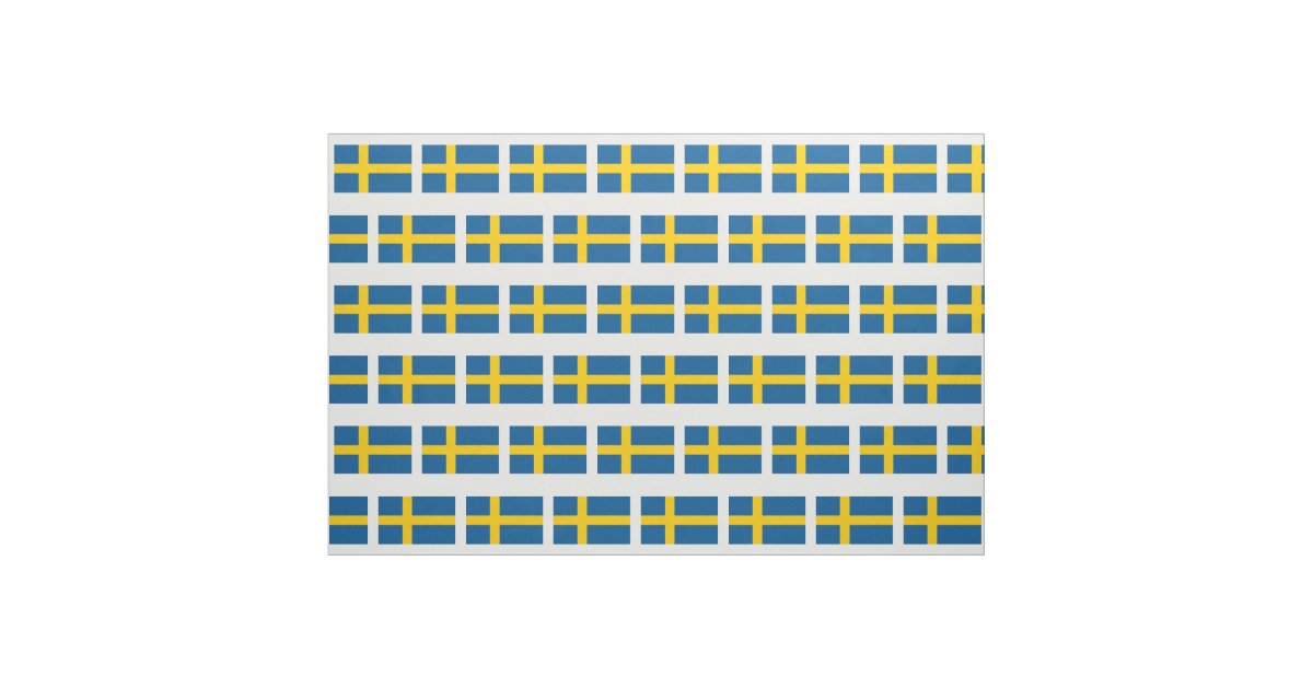 Swedish flag pattern custom fabric DIY textile | Zazzle