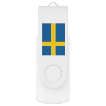 Swedish flag swivel USB flash drive | Zazzle