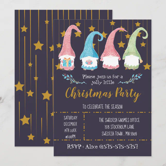 Swedish Gnomes Corporate Christmas Party Invitation | Zazzle
