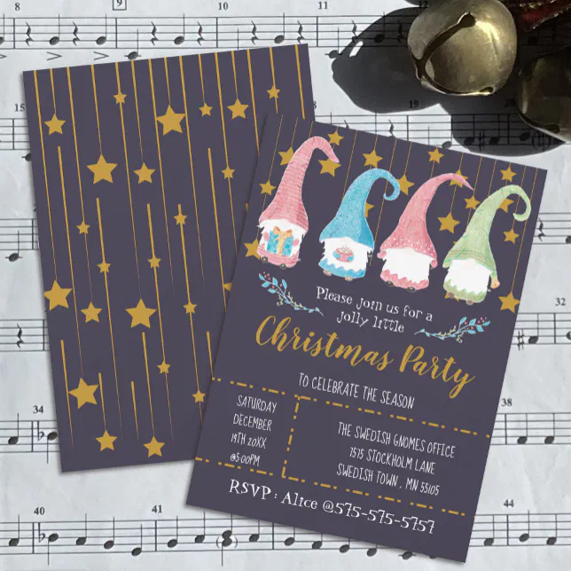 Swedish Gnomes Corporate Christmas Party Invitation | Zazzle