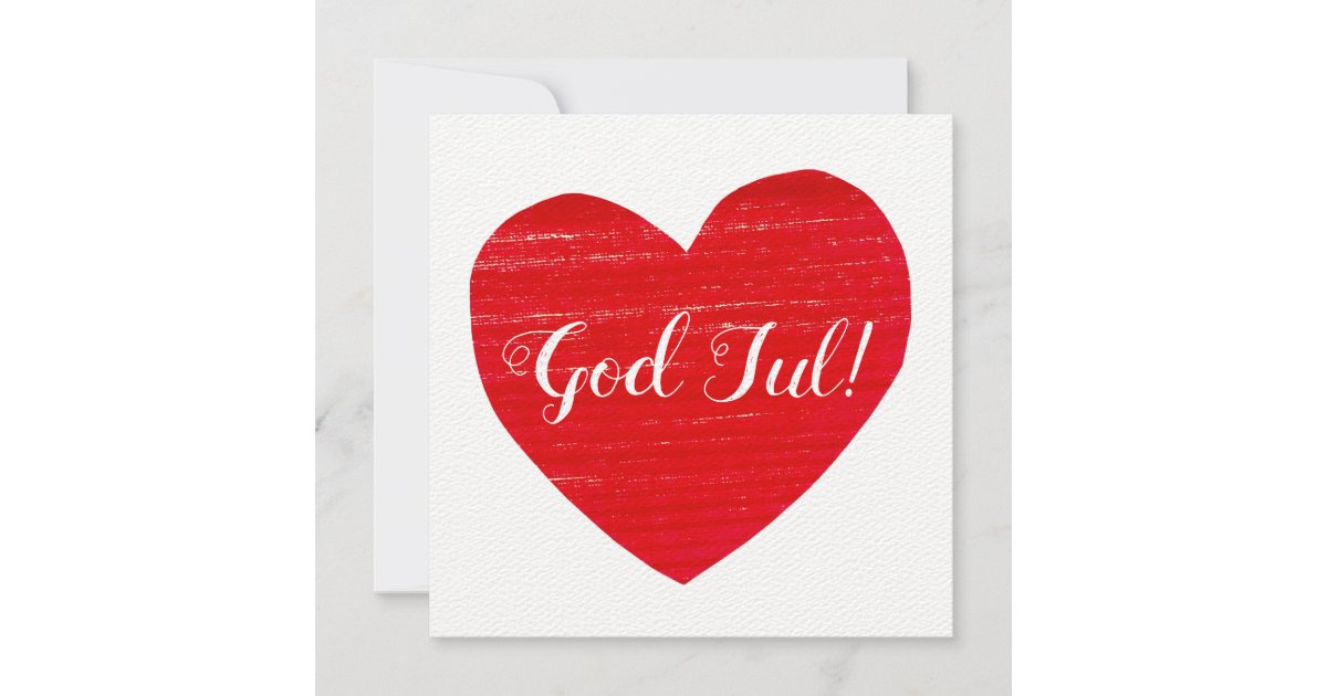 Swedish God jul! Red Heart Personalized Invitation | Zazzle