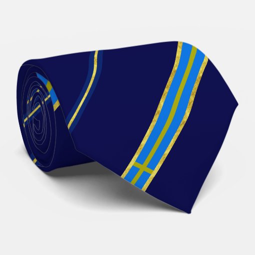 Swedish stripes flag neck tie | Zazzle