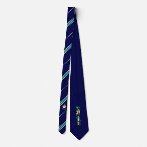 Swedish stripes flag neck tie | Zazzle