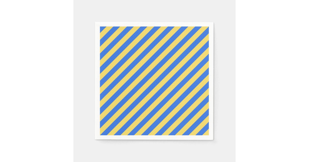 Swedish stripes in blue and yellow napkins | Zazzle