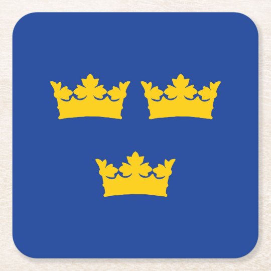 Swedish three crowns, tre kronor square paper coaster | Zazzle.com