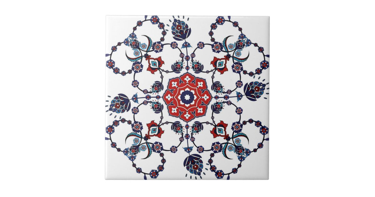 swedish tiles old blue flowers | Zazzle