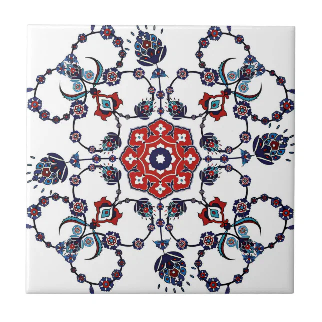 swedish tiles old blue flowers | Zazzle