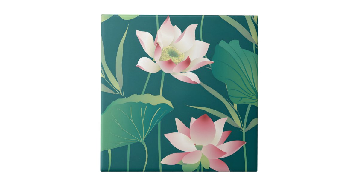 swedish tiles Traditional lotus | Zazzle