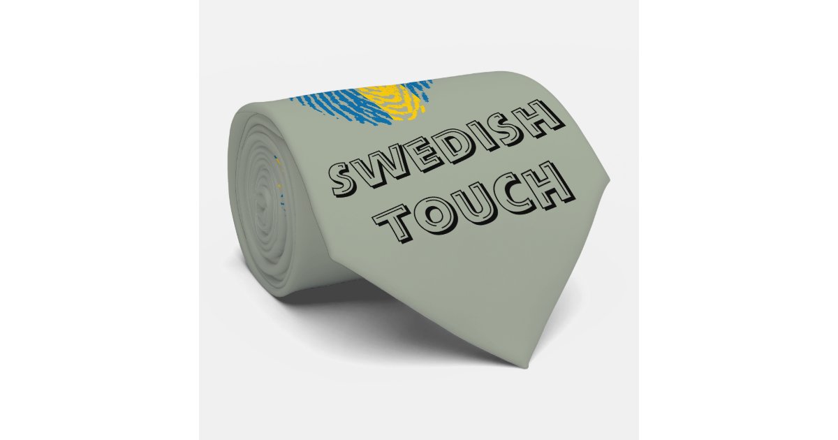 Swedish touch fingerprint flag neck tie | Zazzle