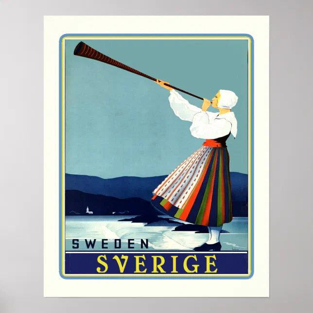 Swedish Travel Sverige Poster | Zazzle