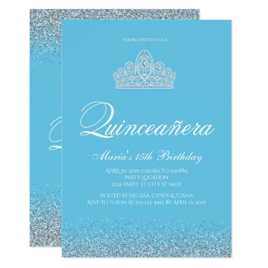 Sweet 15, Light Blue Quinceanera Invitations | Zazzle.com