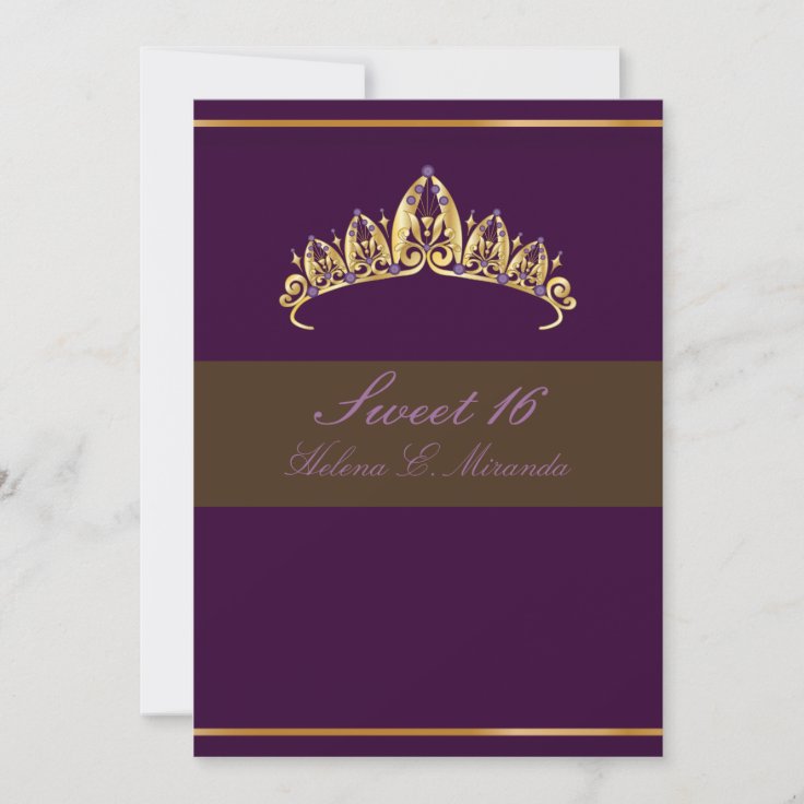 Sweet 16/ amethyst tiara invitation | Zazzle
