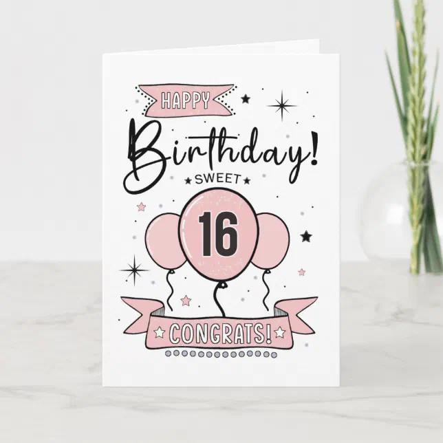 Sweet 16 Birthday Card | Zazzle