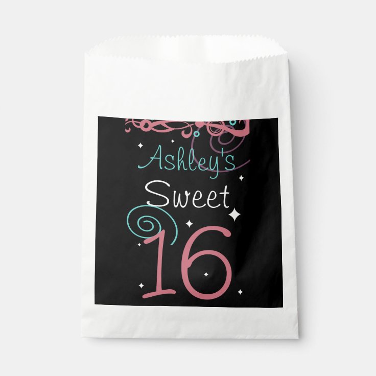 Sweet 16 Birthday Party Favor Bag | Zazzle