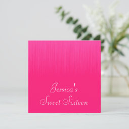Sweet 16 Birthday Party Hot Pink Static Invitation | Zazzle