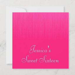 Sweet 16 Birthday Party Hot Pink Static Invitation | Zazzle