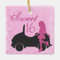 Sweet 16 Car Personalized Pink Black Sweet Sixteen Ceramic Ornament ...
