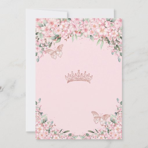 Sweet 16 Cherry Blossoms Rose Gold Butterflies Invitation | Zazzle